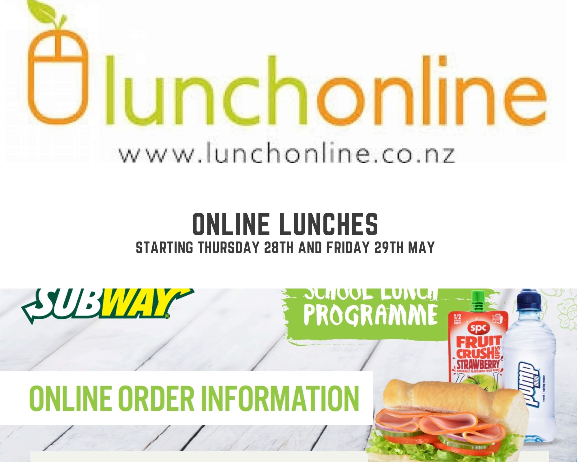 Online lunch options. | Balmacewen Intermediate