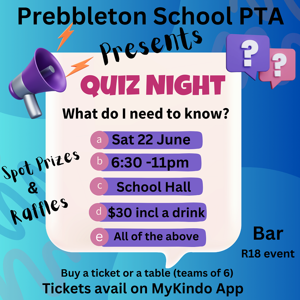 Quiz night- get your tickets now!
