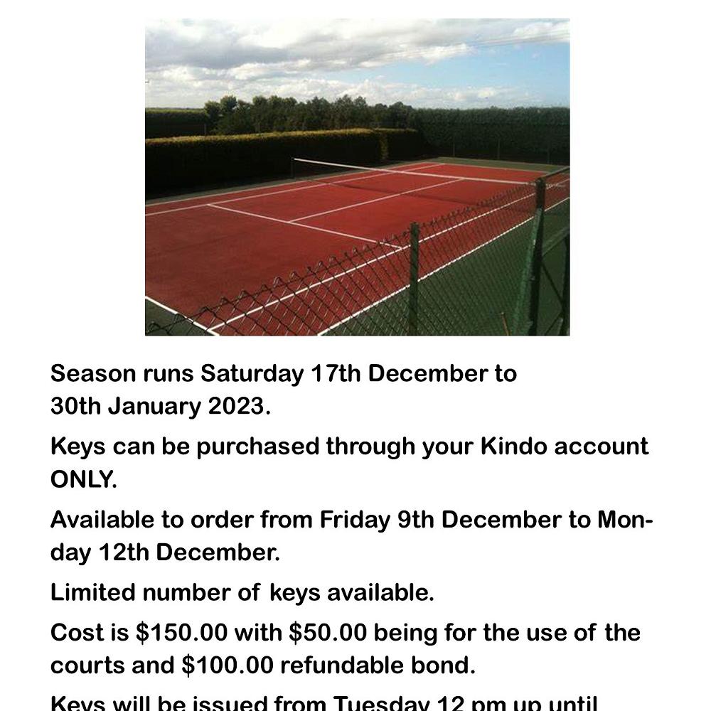 Court Key Hire — Newsletter 9 December 2022