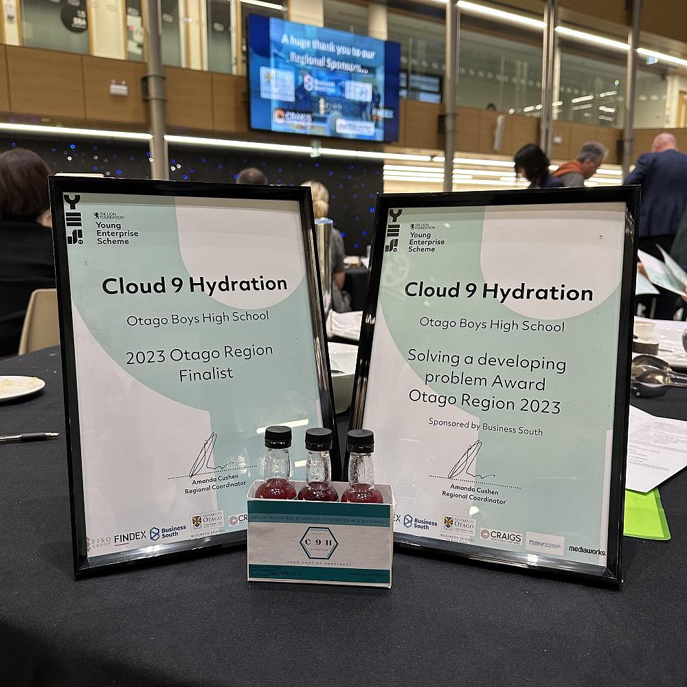 ‘Cloud 9 Hydration’ win award at the YES Otago Regional Final 2023