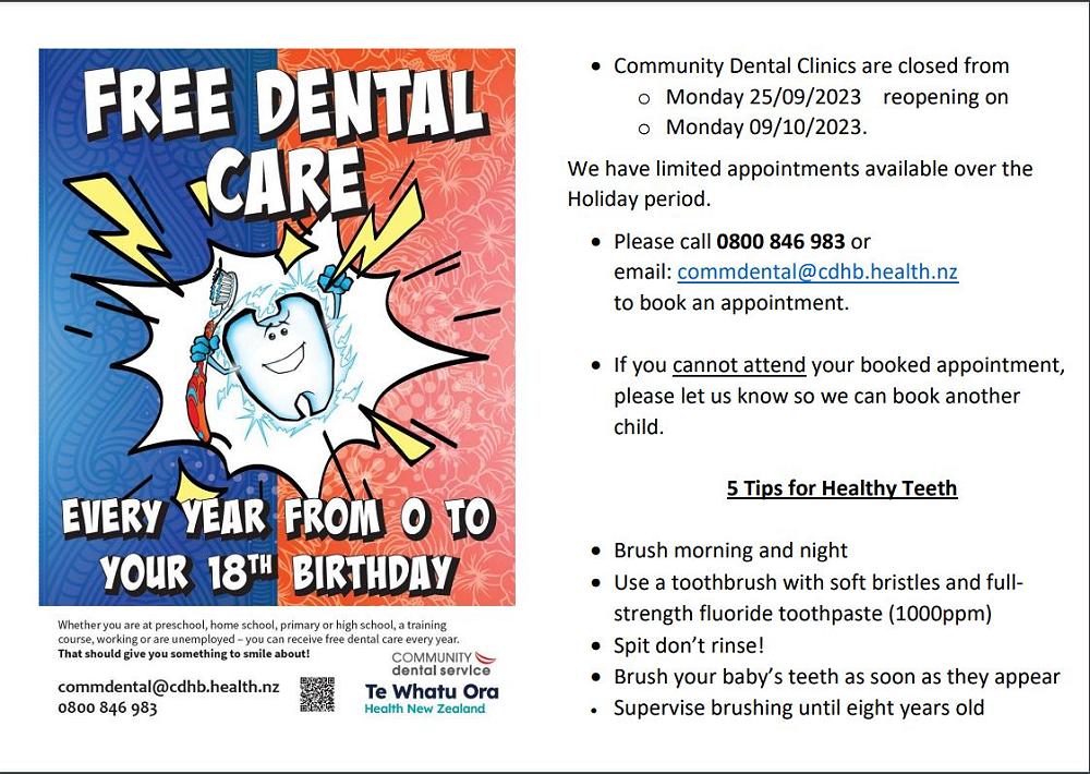 Term 3 School Holidays Dental Care