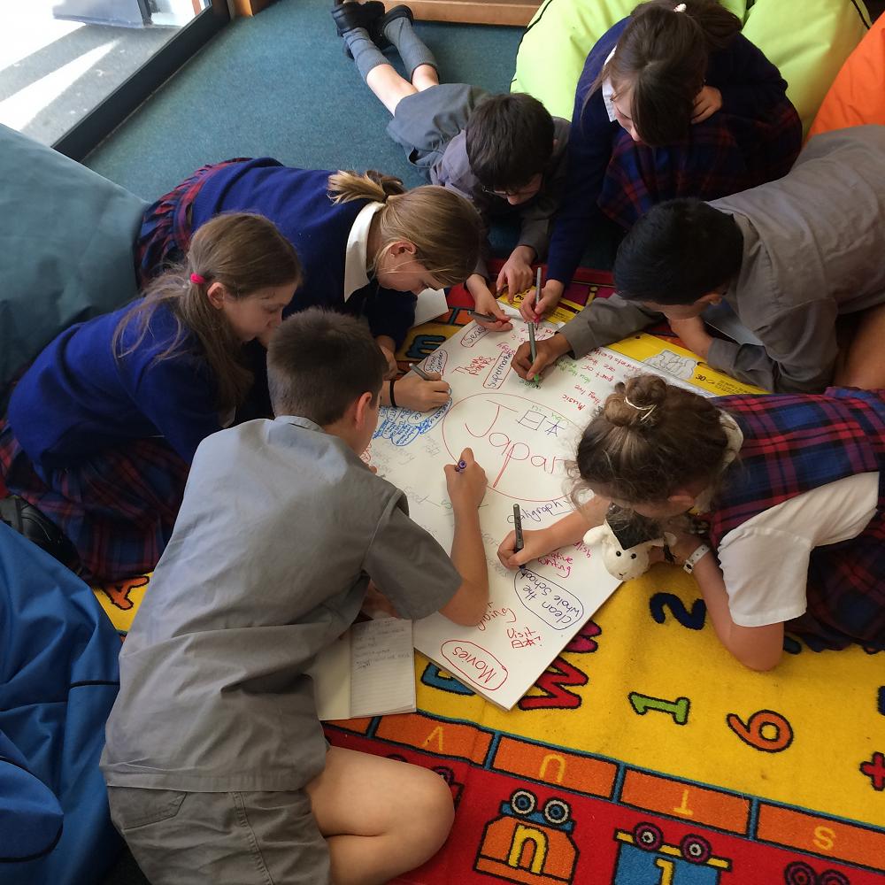 St Mary's students brainstorm on Japan