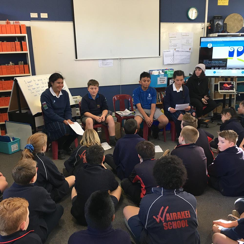 Some Breens Intermediate students came to visit the Year 6's recently.