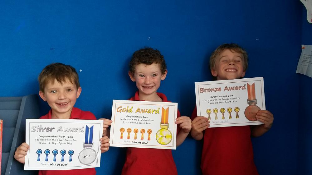 5 Year old boys Sprint Winners