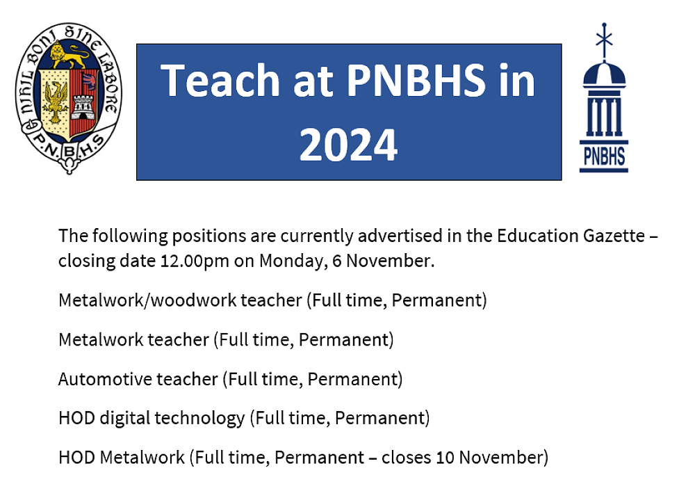 Teach at PNBHS in 2024