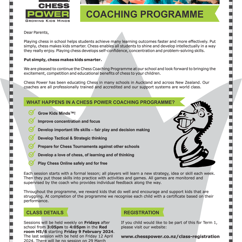Chess Power — Hobsonville Pānui - Friday 9 February 2024
