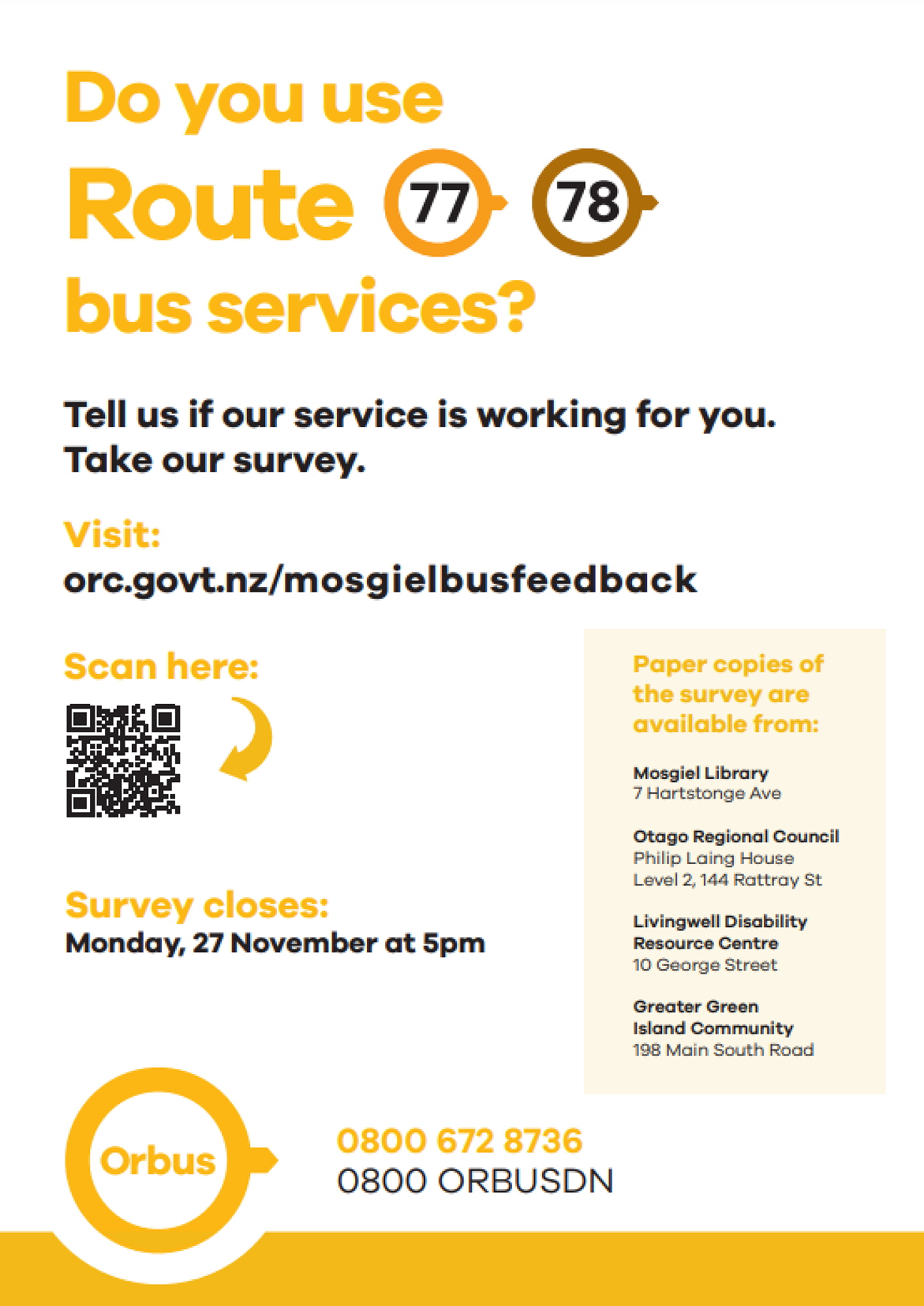 Do you use Route 77 or 78 Bus Services