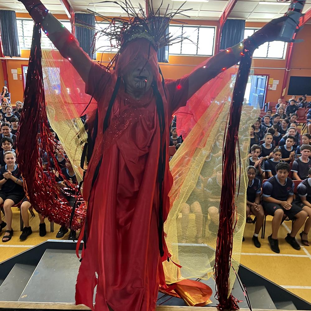 Matua Grant, our librarian dressed as the book character of Mahuika ...