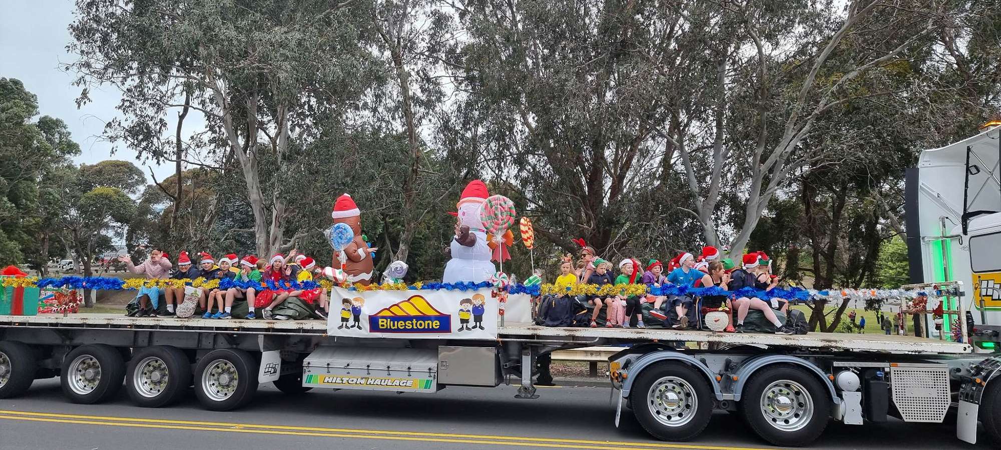 Celebrating Christmas the Bluestone way in the Santa Parade today!