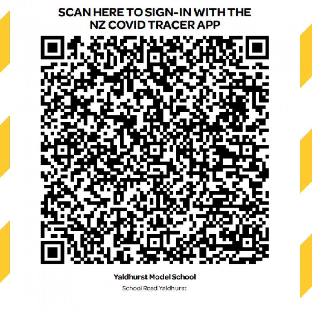 NZ COVID19 Tracer QR Code for Yaldhurst Model School