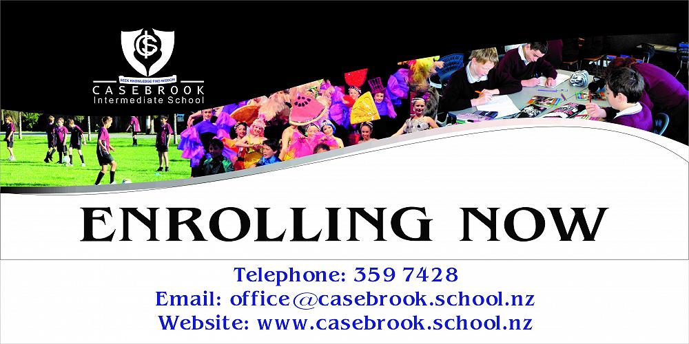 Casebrook Intermediate Are Welcoming Enrolments for 2021