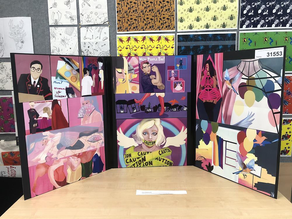 Photos of our Senior Arts Students' Portfolios