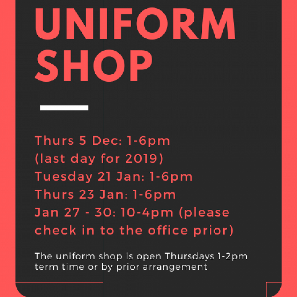 Uniform Shop extended hours