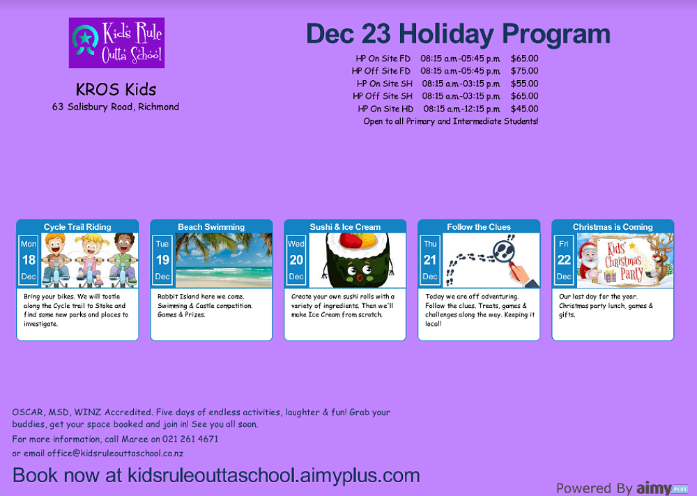 KROS December Holiday Program