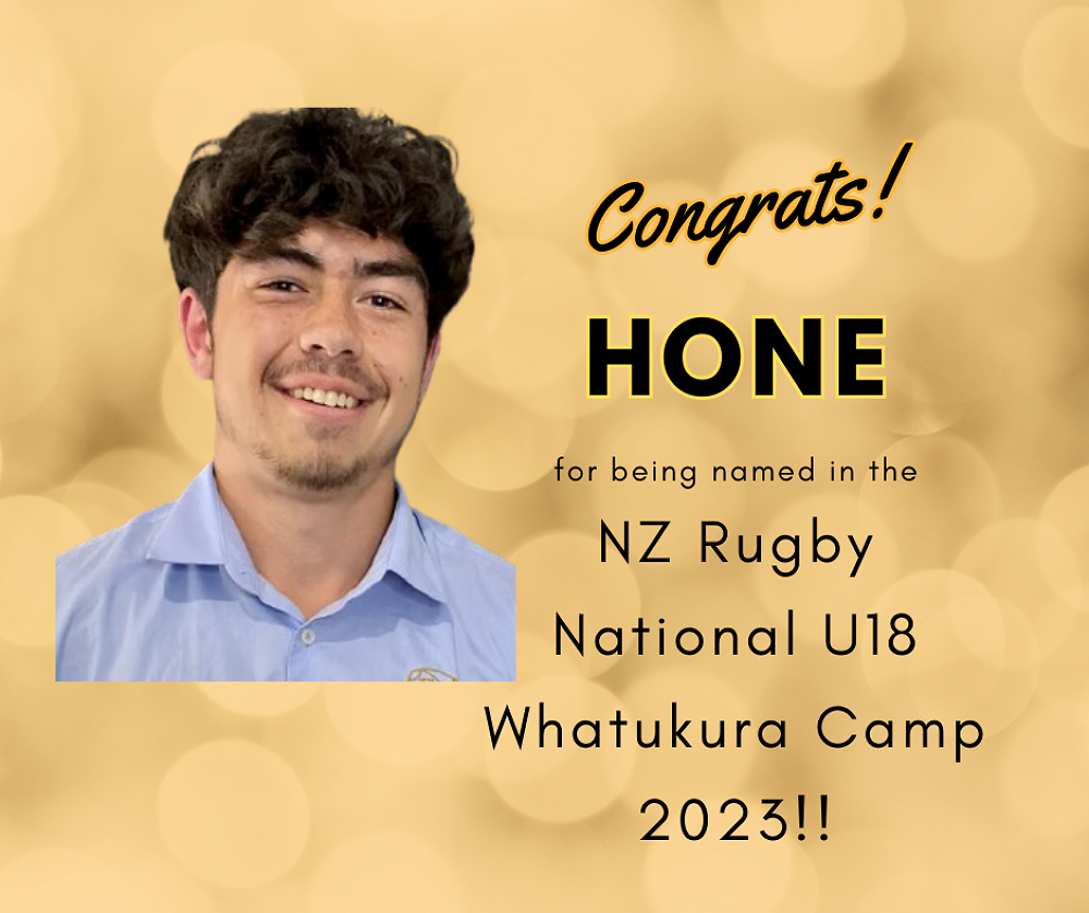 Hone Mathieson has been named in the NZ Rugby National U18 Whatukura ...