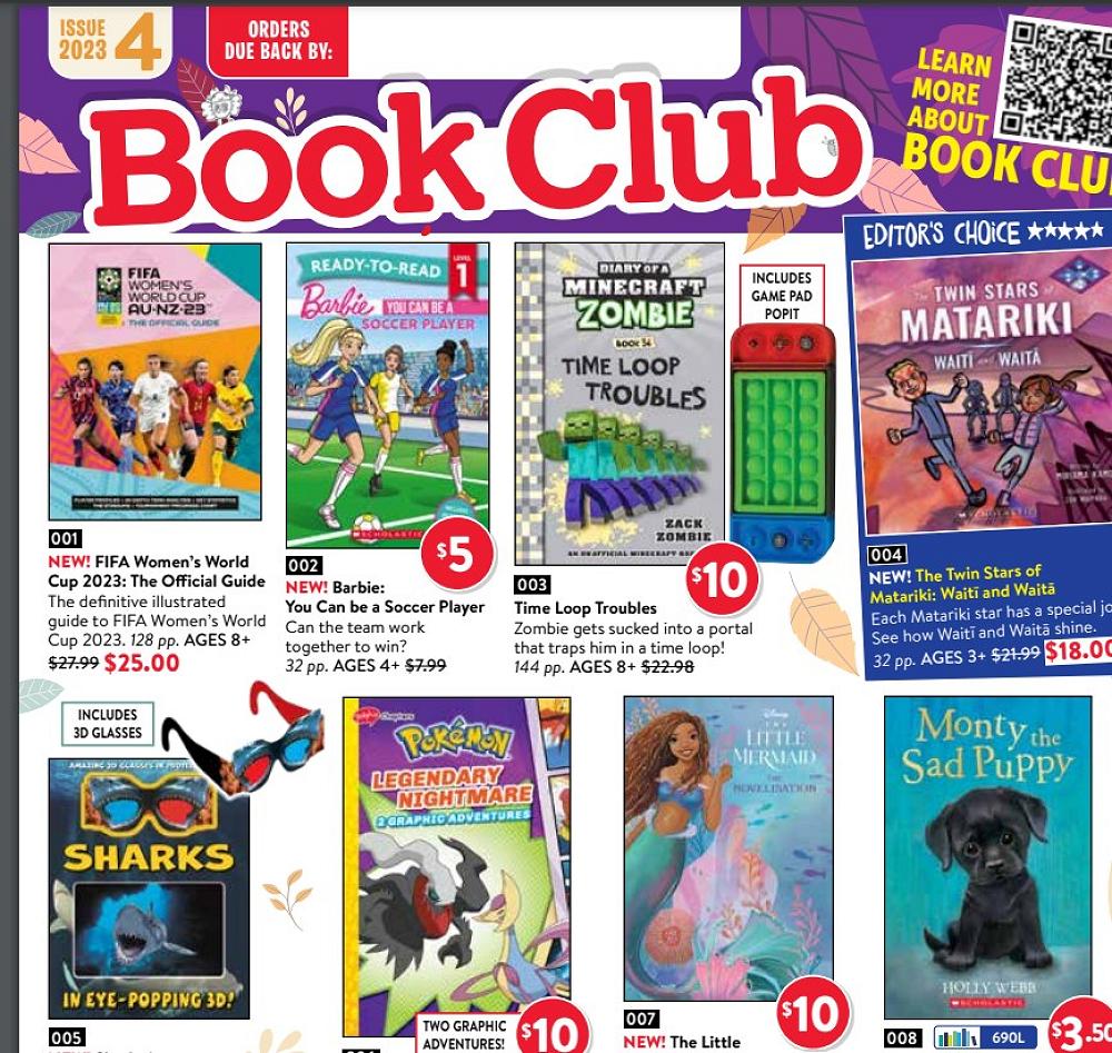 Scholastic Book Club Issue # 4 closes on: 9 June 2023