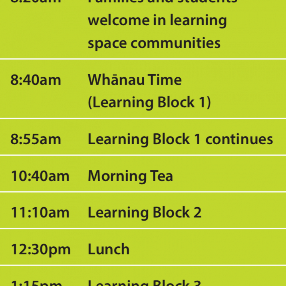 Our School Day - Timetable