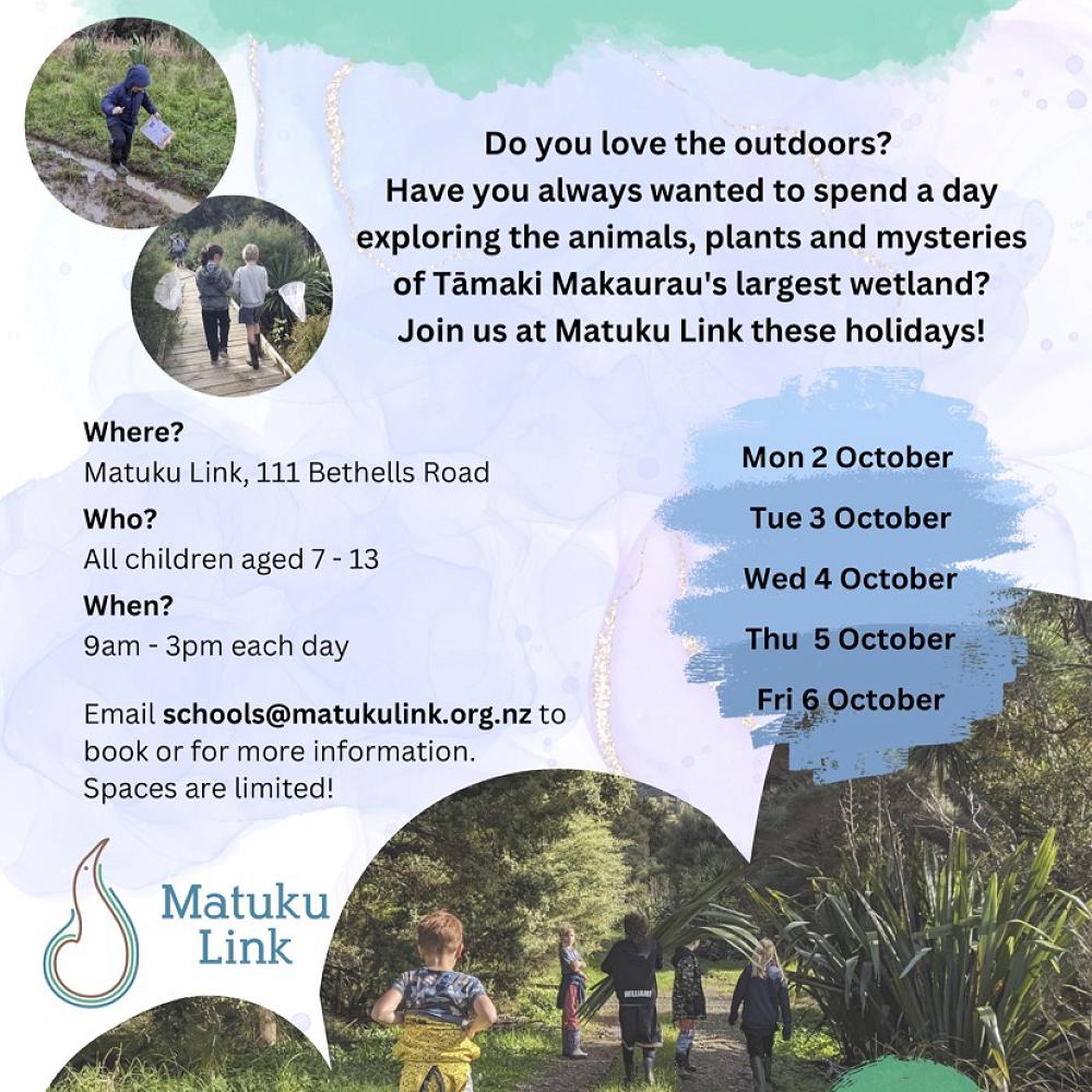 Matuku Link is running another school holiday programme in October!