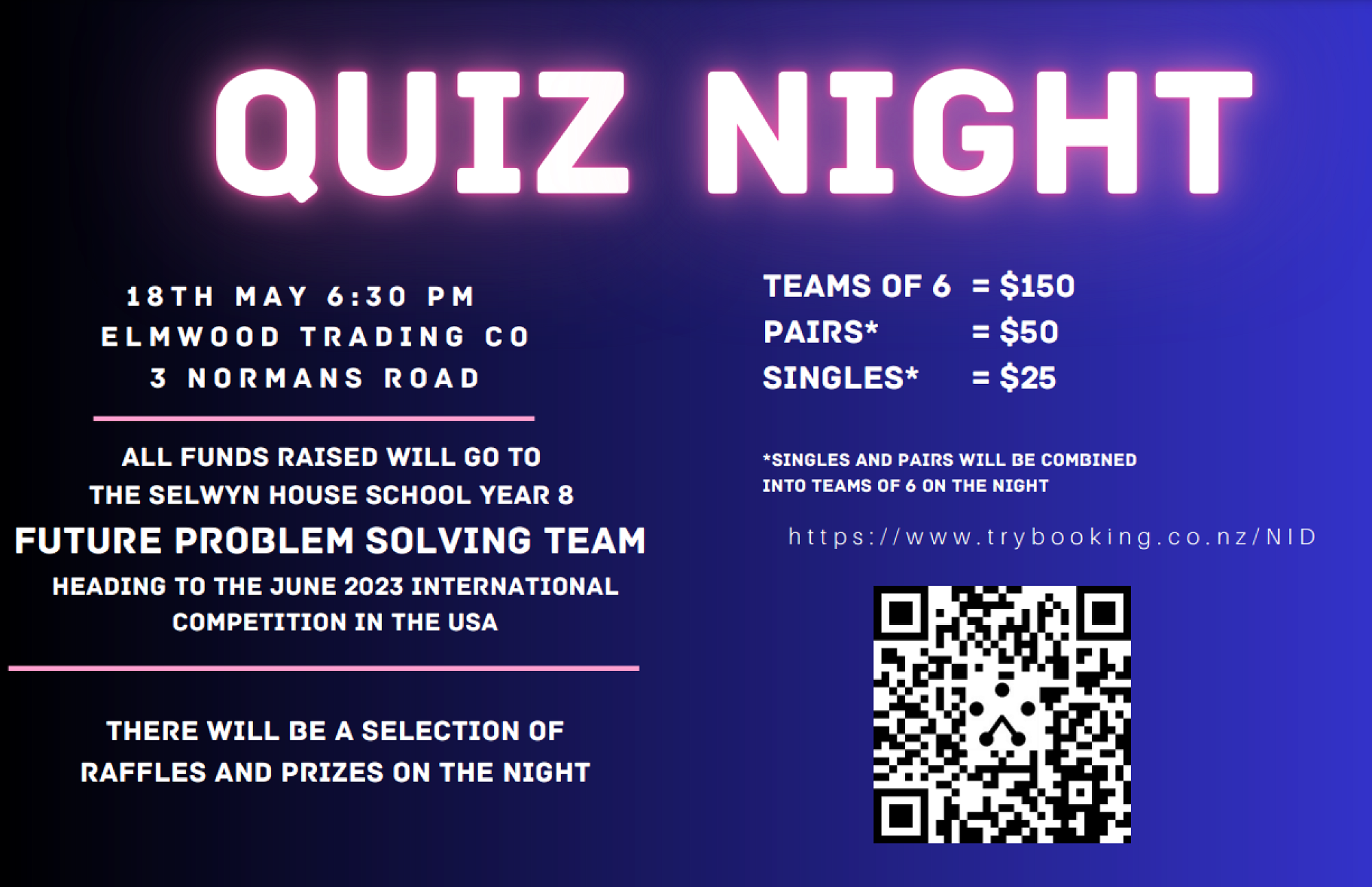 Future Problem Solving Fundraiser - Quiz Night!