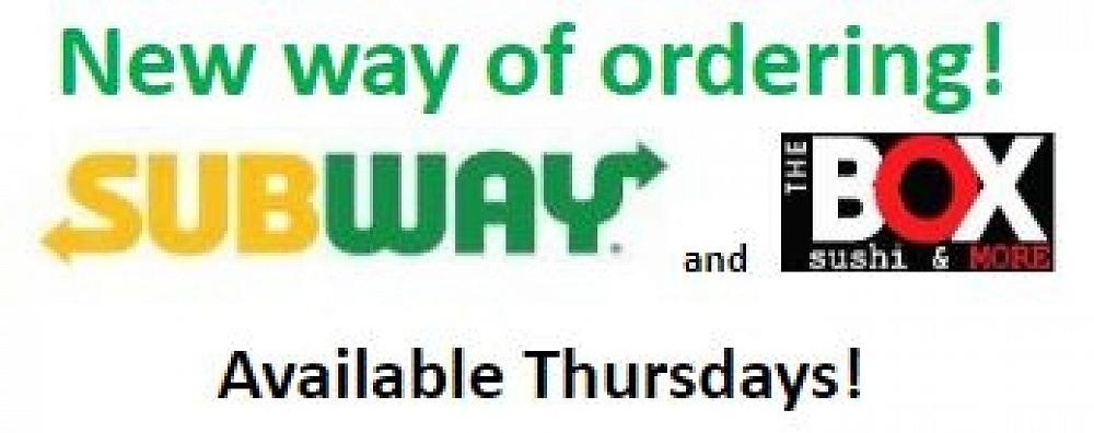 School Lunches - Subway & Sushi