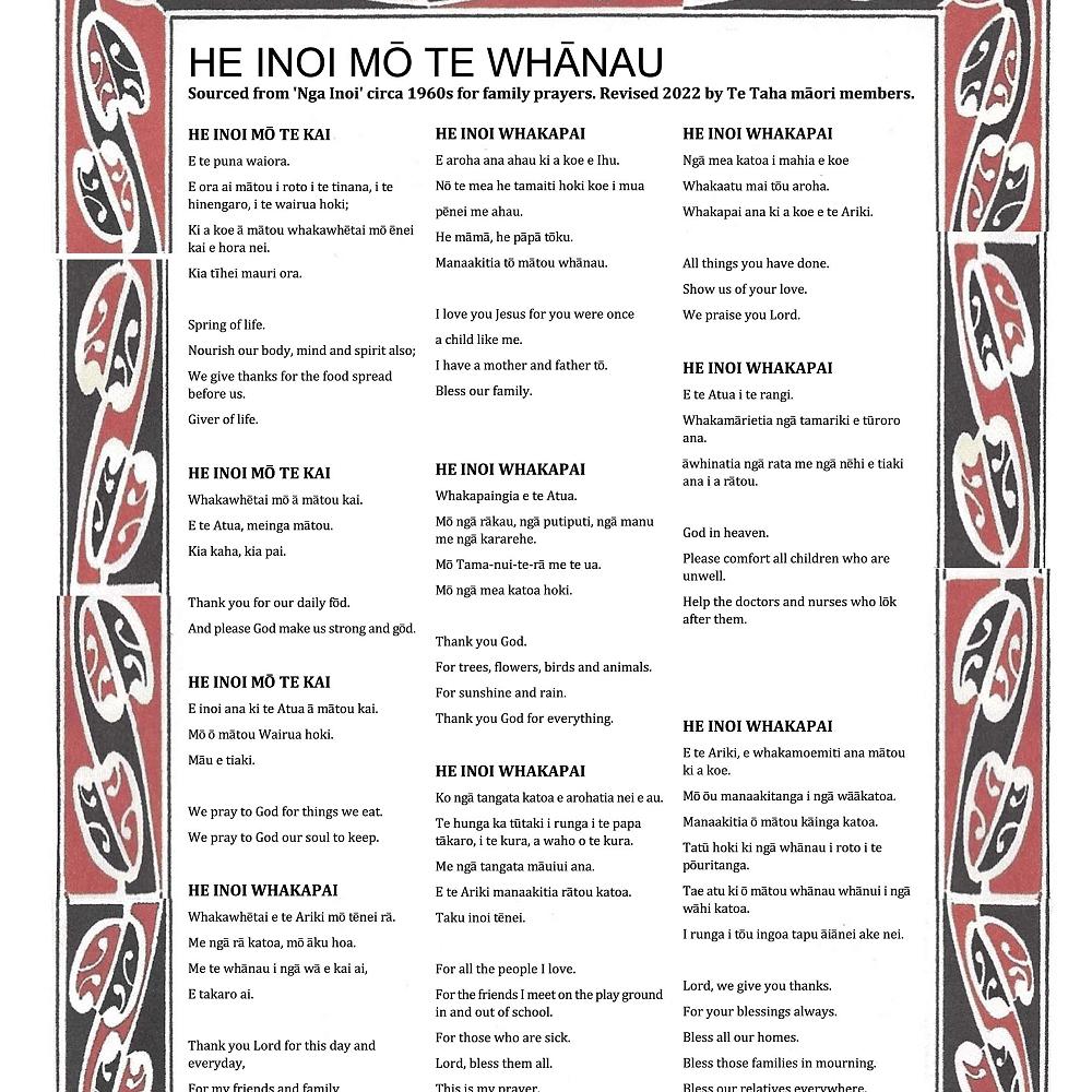 He Inoi Mō Te Whānau