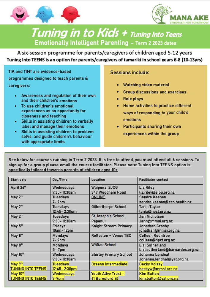 Tuning into Kids + Tuning into Teens — Kāwerongo/Newsletter - Term 2 ...