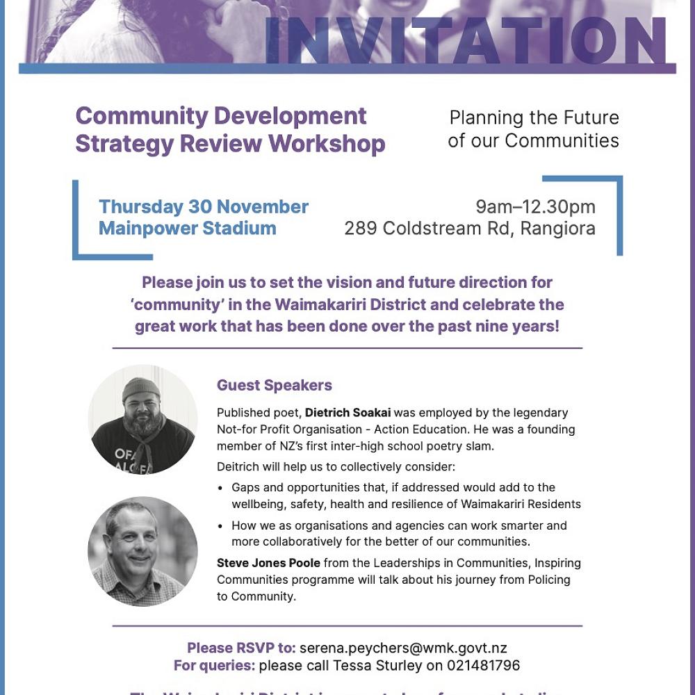 Community Development Strategy Workshop — Newsletter 23rd November 2023