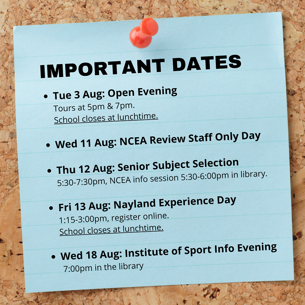 Important dates in August