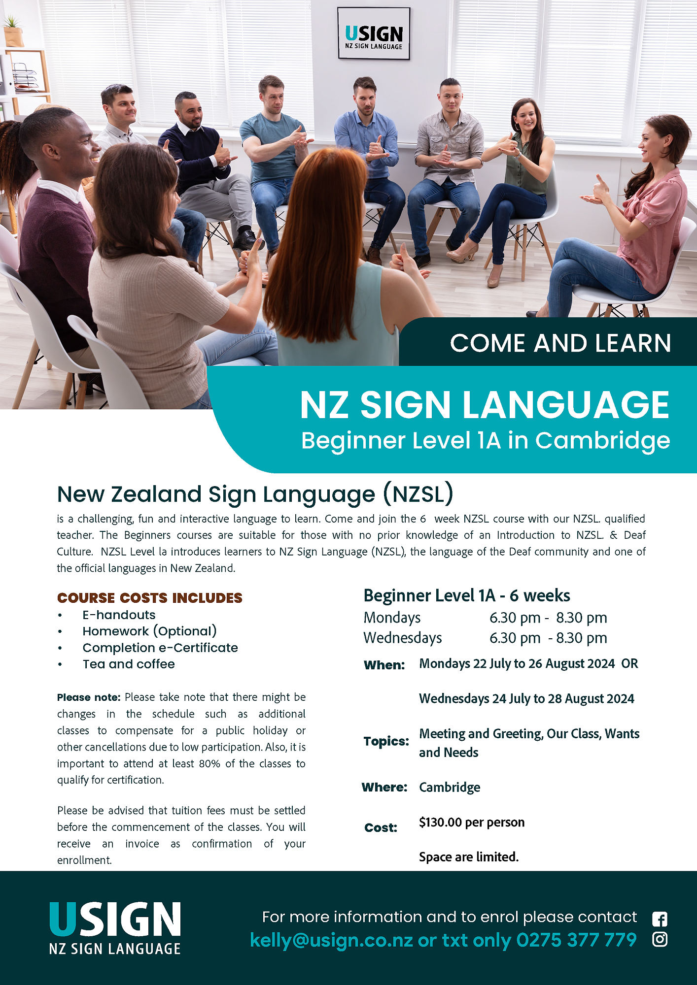 USign - Oppurtunity to Learn NZ Sign Language — Newsletter Week 8, Term ...