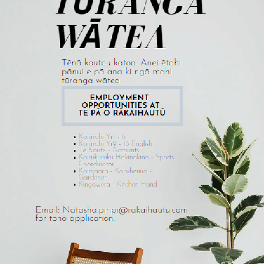 Te Pā o Rākaihautū - Job Vacancies
