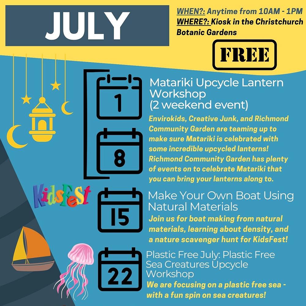 Envirokids Upcoming FREE July Events