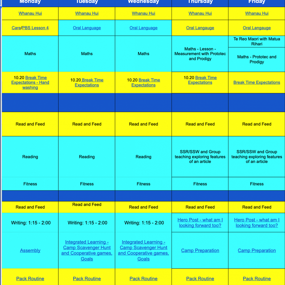 Year 5 6 Timetable