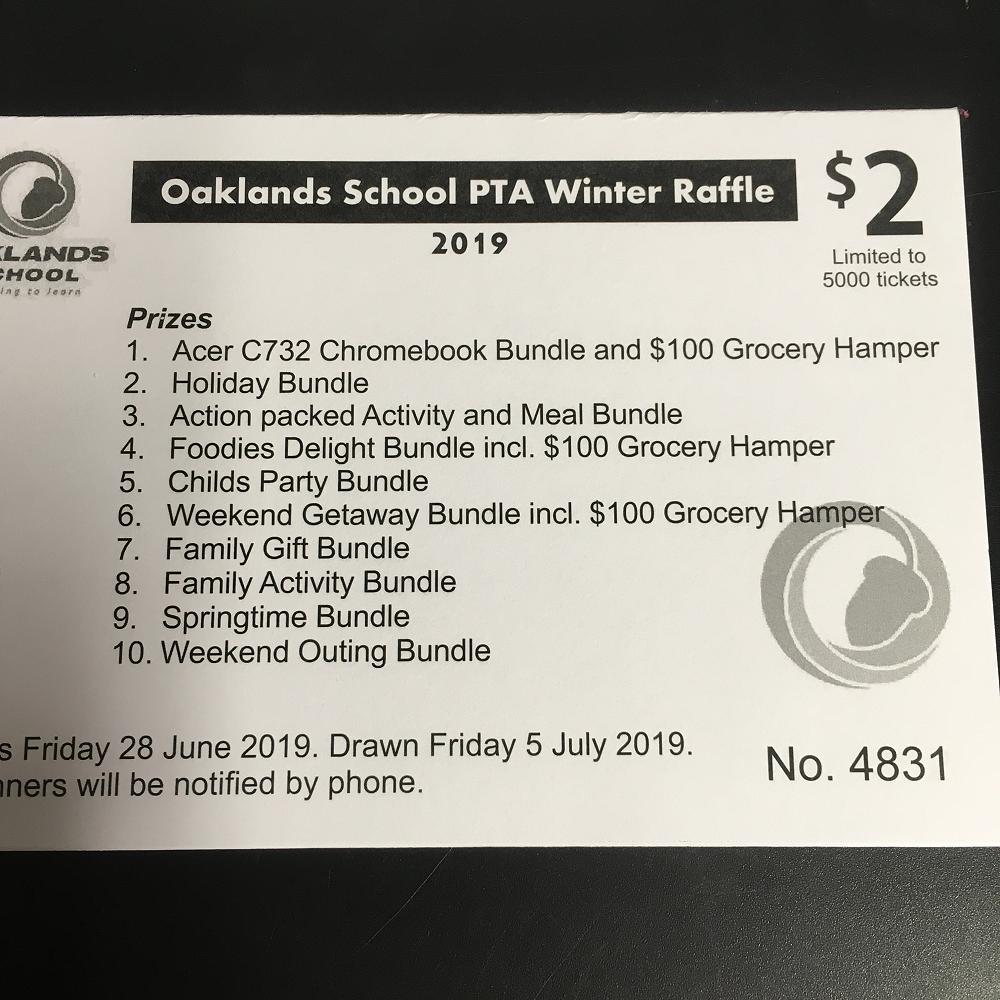 PTA Raffle Tickets - Due back by 28th June