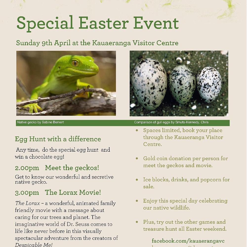 Kauaeranga Visitor Centre - Special Easter Event - Sunday 9th April