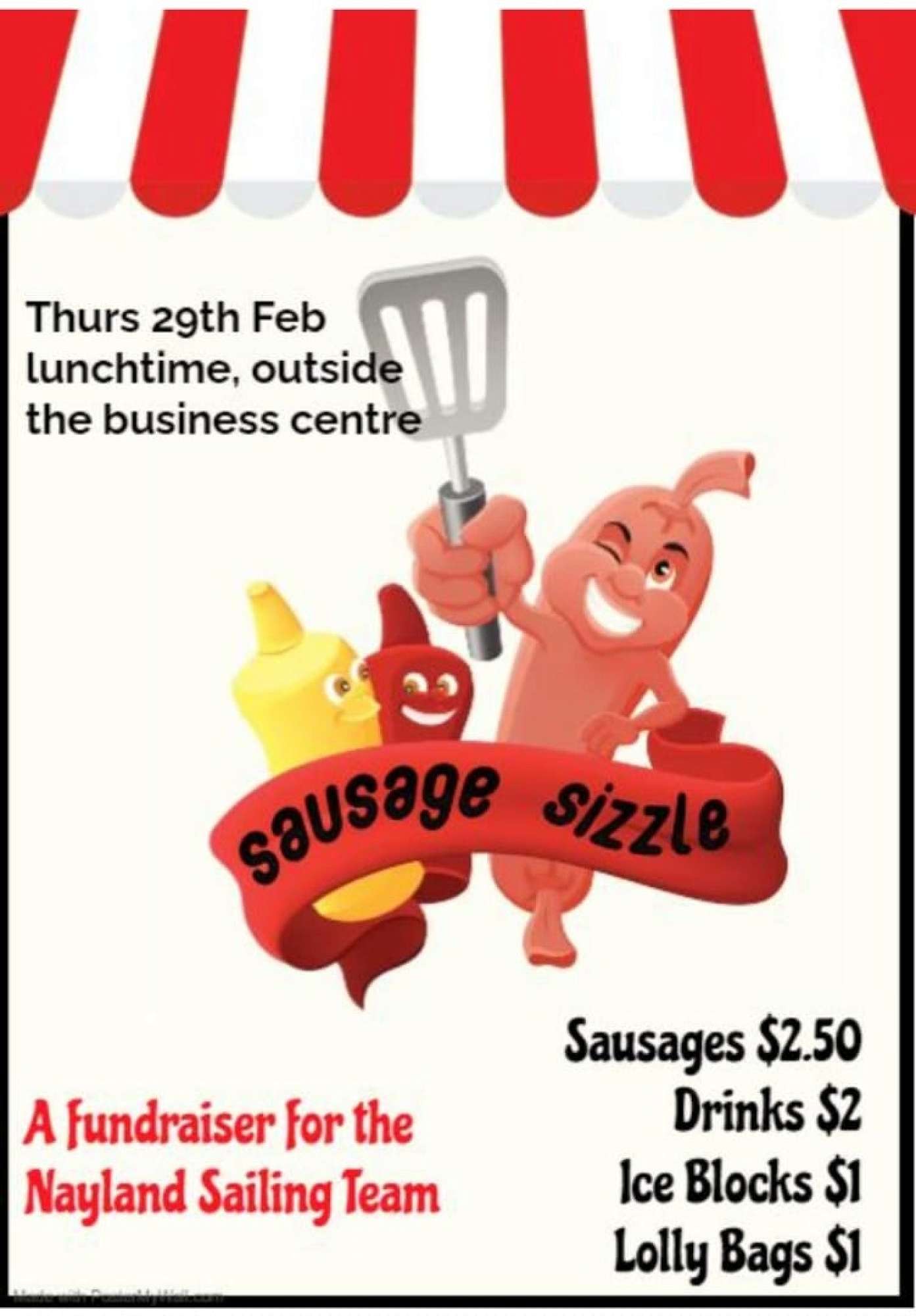 Sausage sizzle fundraiser for Nayland Sailing Team