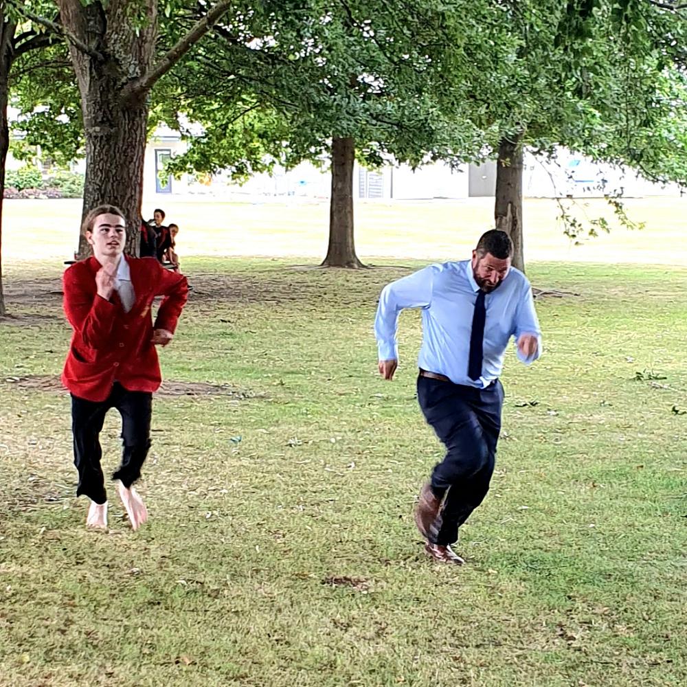 Maija lay down a challenge to Mr. Cooper and he accepted.