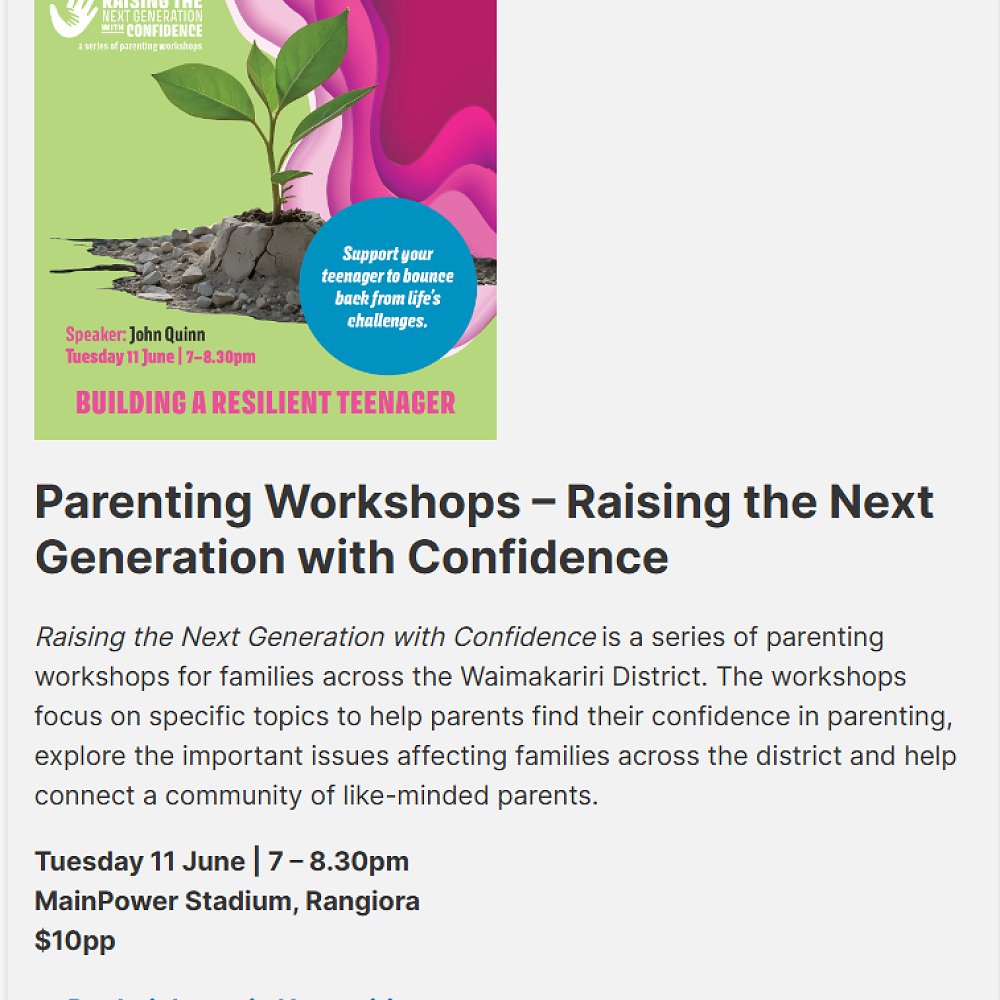 Parenting Workshops - Raising the Next Generation with Confidence