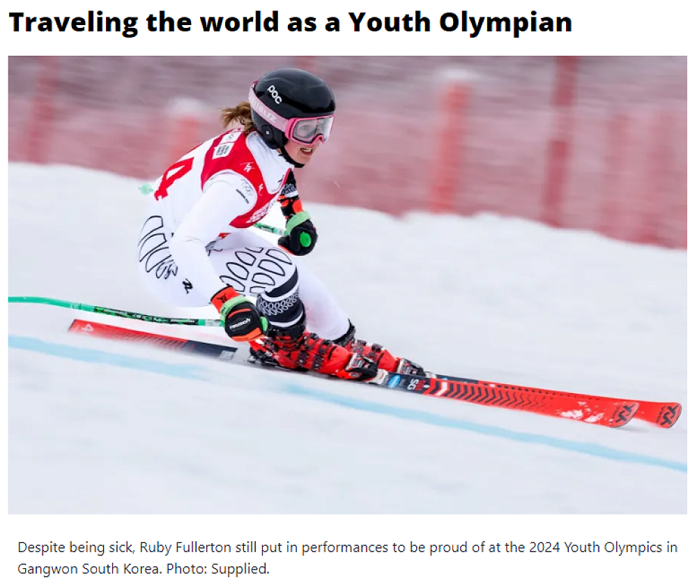 Ruby Fullerton competing at the Winter Youth Olympics