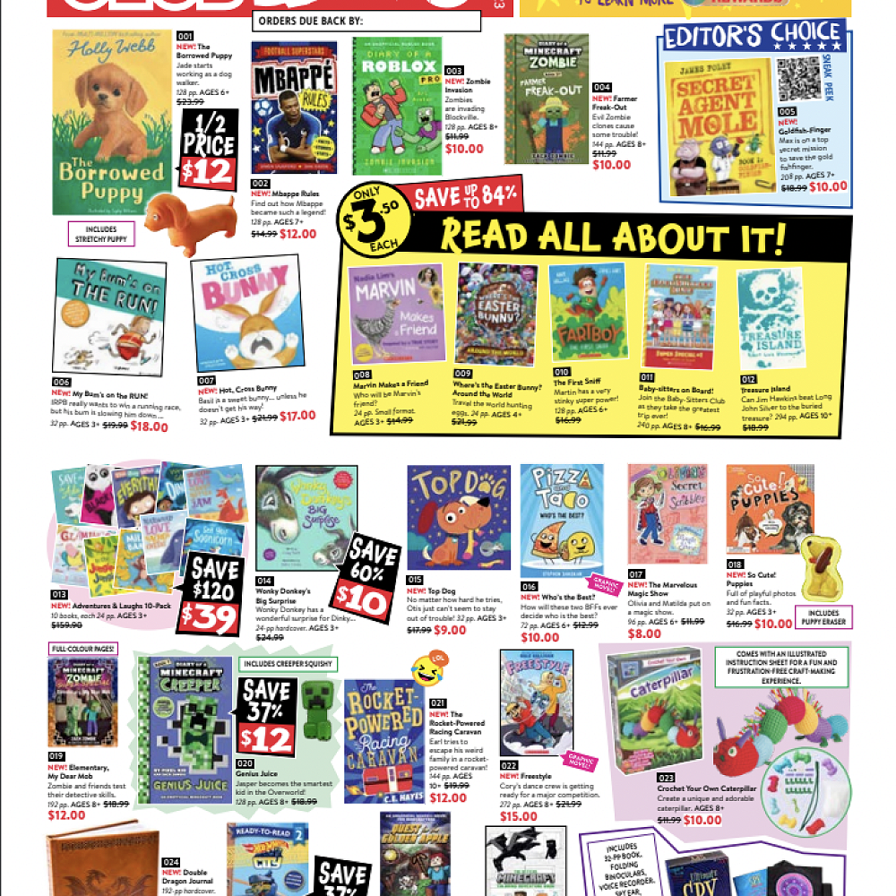 Scholastic Book Club Term 1 Orders