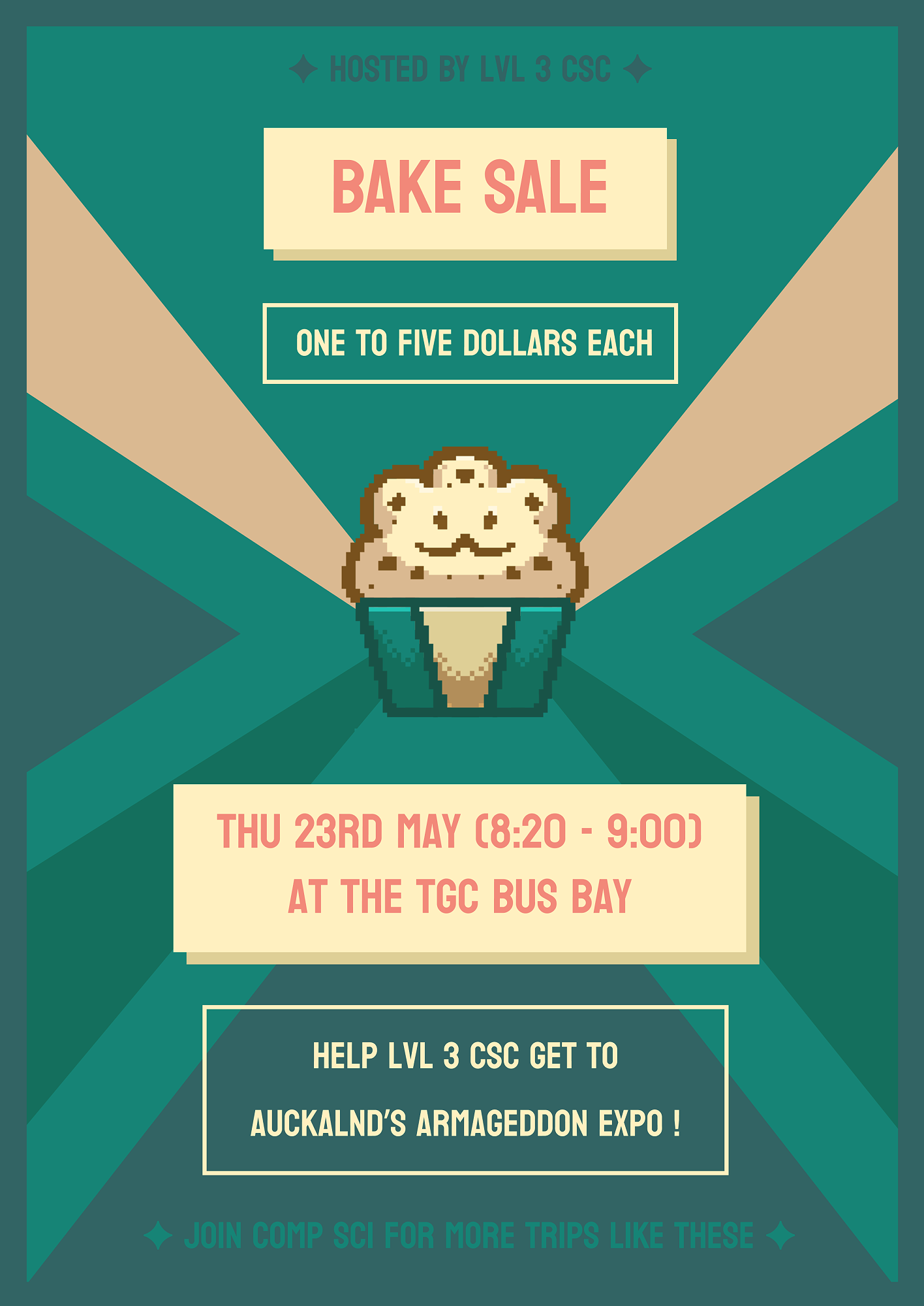 Level 3 Computer Science Armageddon fundraising bake sale