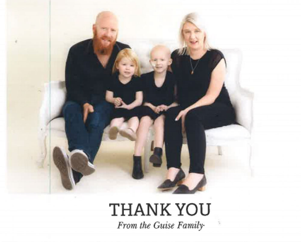 A thank you from the Guise Family
