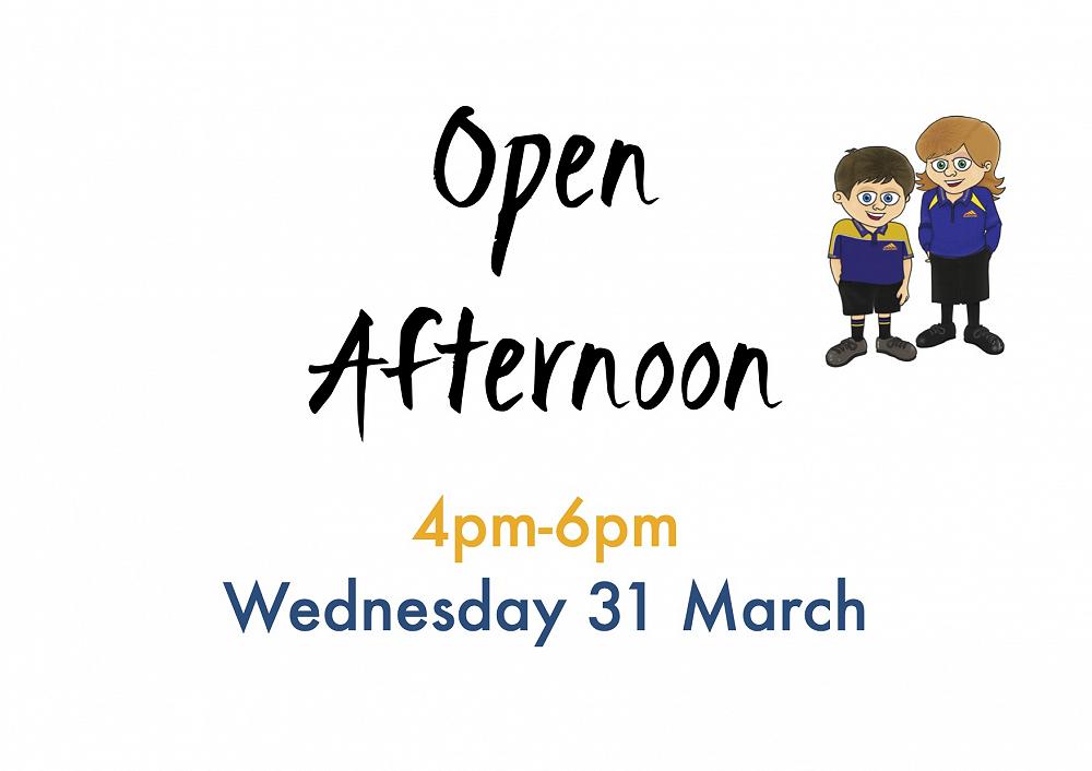 Open afternoon - REMINDER