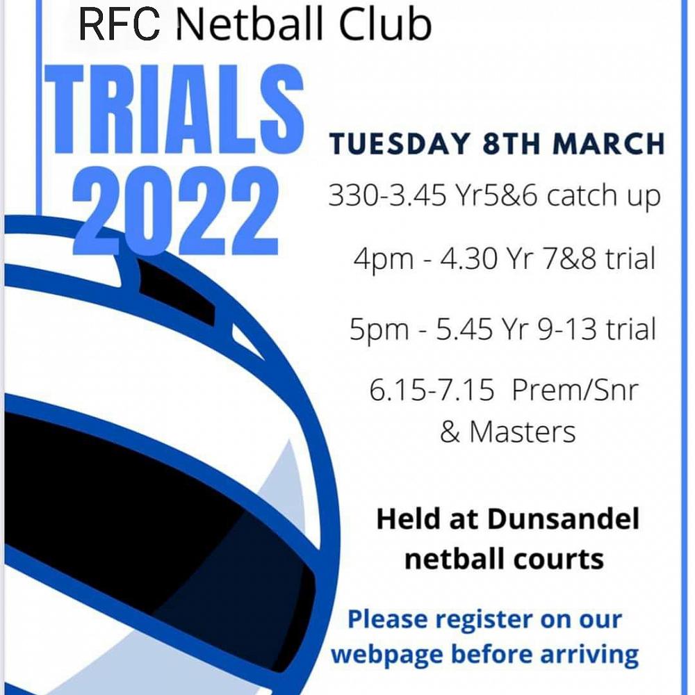 Dunsandel Netball trials — Newsletter, Week 5 - Term 1 2022