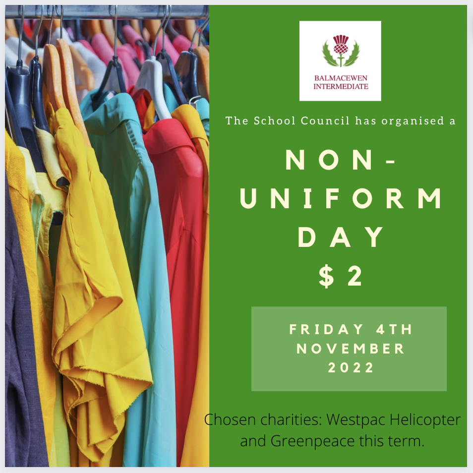 Non-uniform day | Balmacewen Intermediate