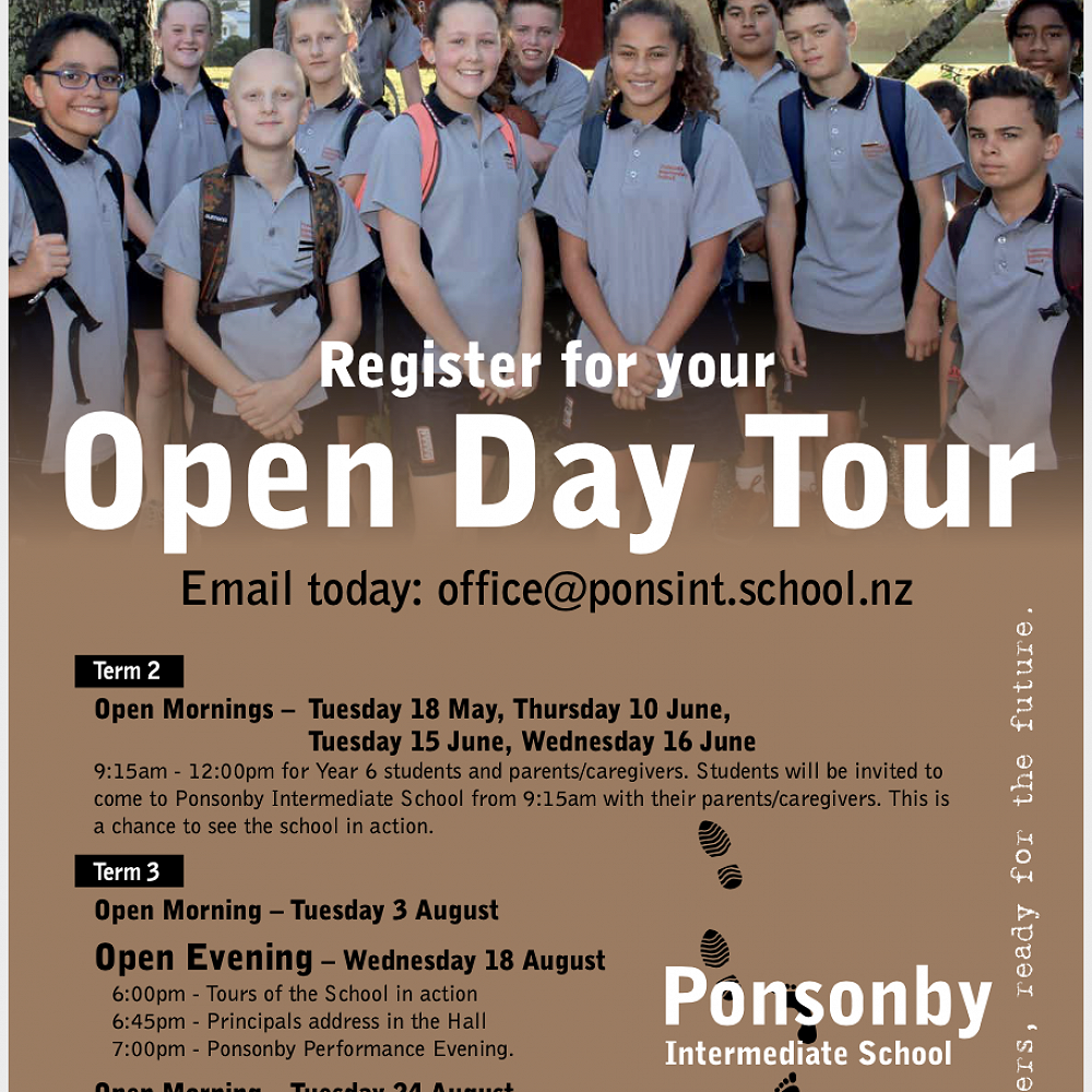 Ponsonby Intermediate Open day tours