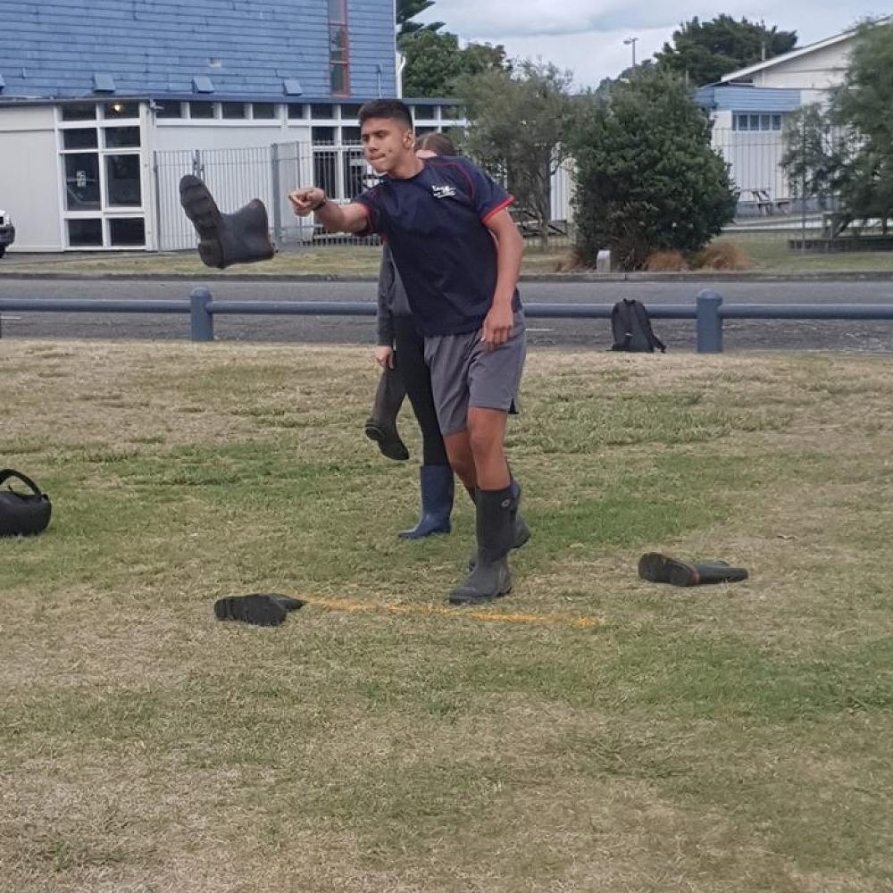 Manawatu College takes part in the national 'Gumboot Friday' event.