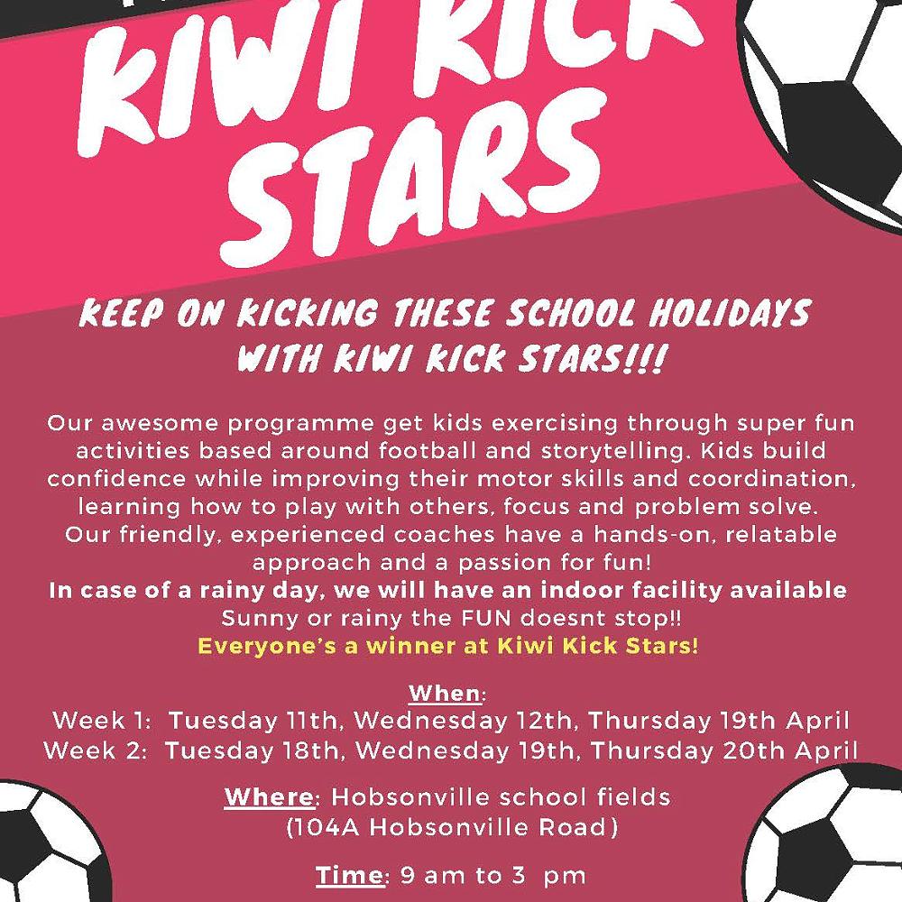 Kiwi Kick Stars Easter Holiday Programme