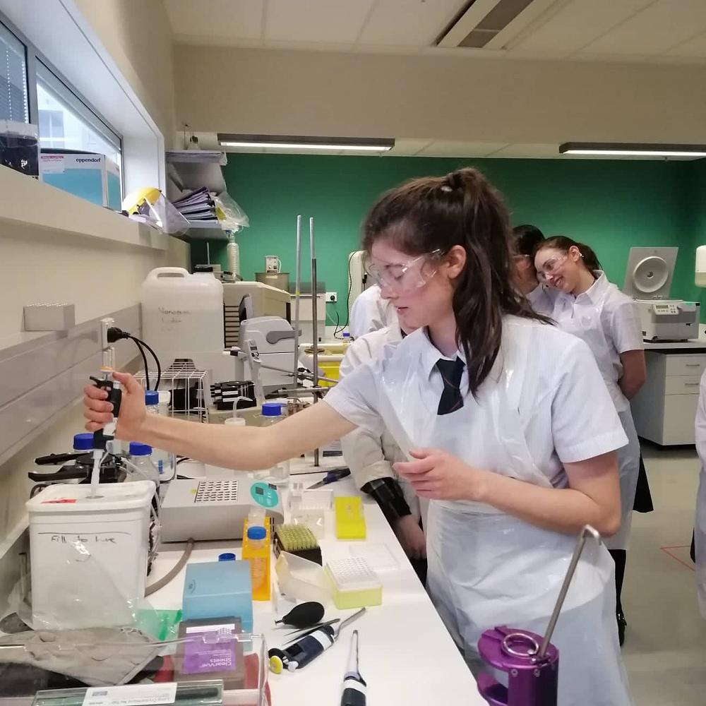 Students visit the Biochem Lab at the University of Canterbury.