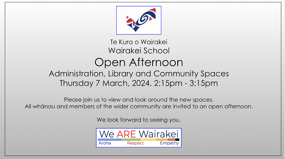 Open Afternoon — Week 6, Term 1 2024, Pānui