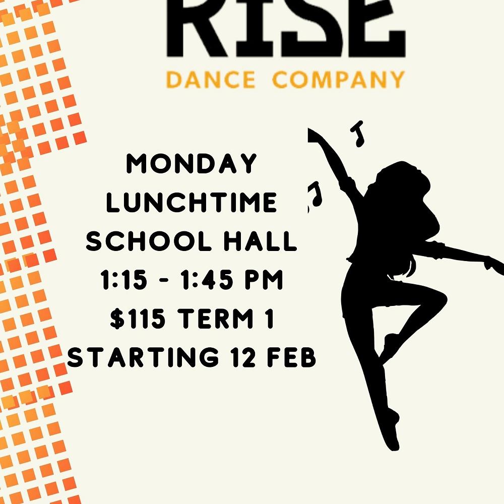 Lunchtime Dance with RISE — NEWSLETTER, Term 1, Week 3, 2024